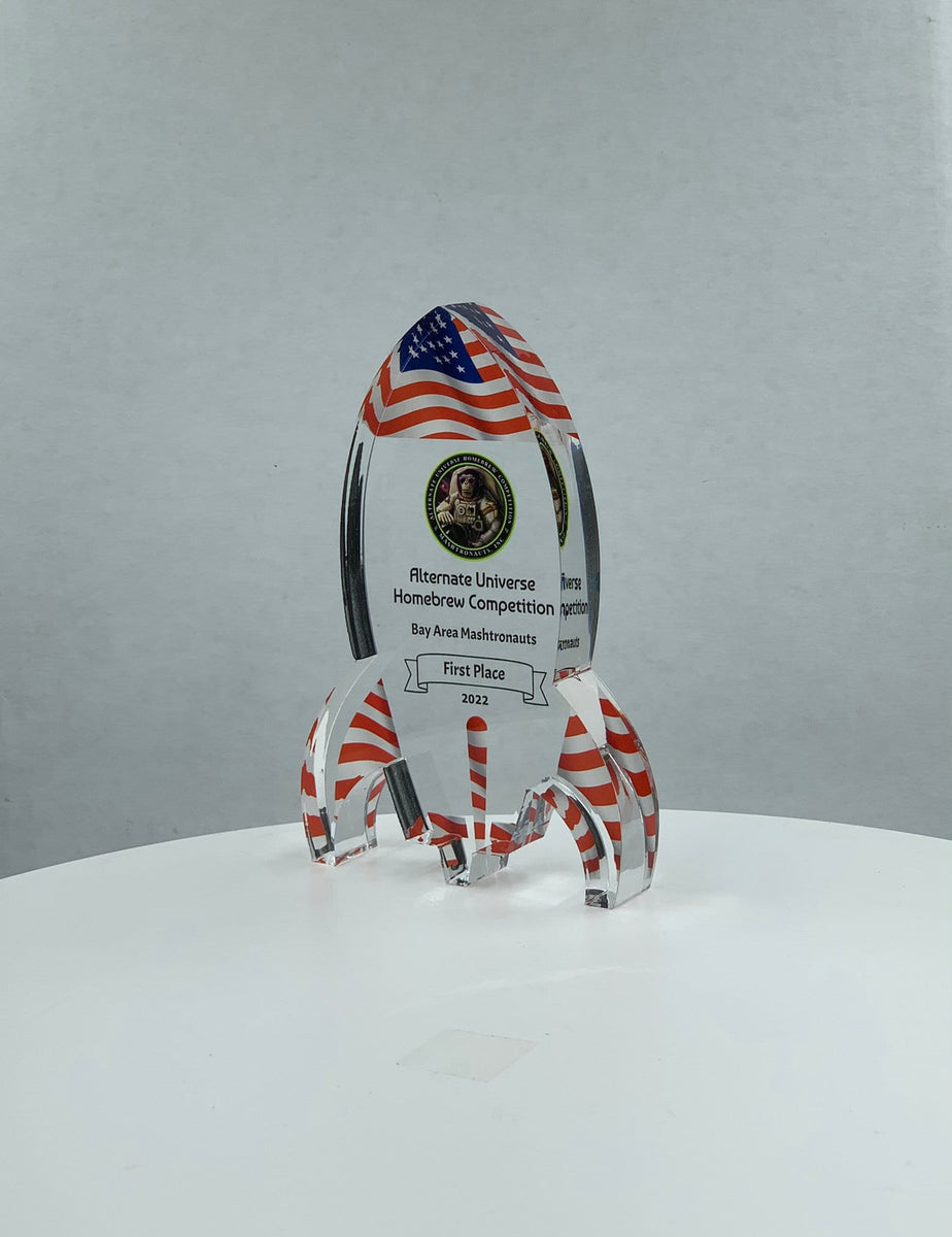 Rocket Trophy / USA Flag Themed Trophy / STEM Award / NASA Space Trophy ...